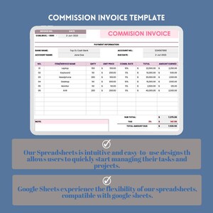 Commission Invoice Template, Digital Download, Editable & Easy to Use ...