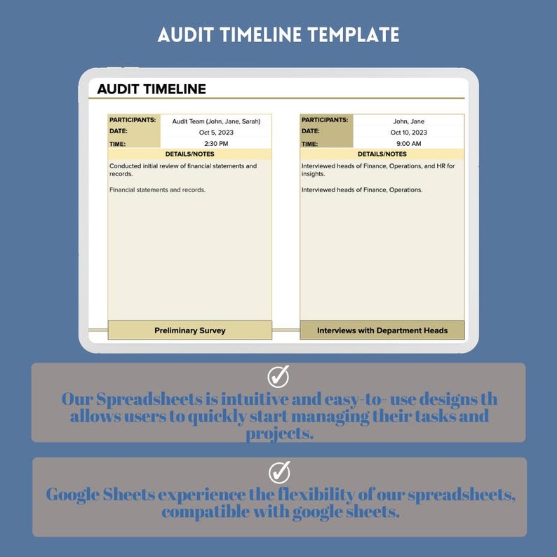 Audit Timeline Template, Internal Audit Scheduler, Project Audit ...