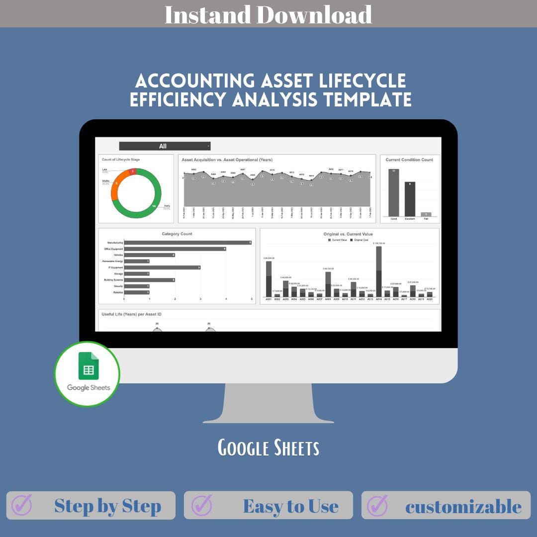Accounting Asset Lifecycle Efficiency Analysis Template,digital ...