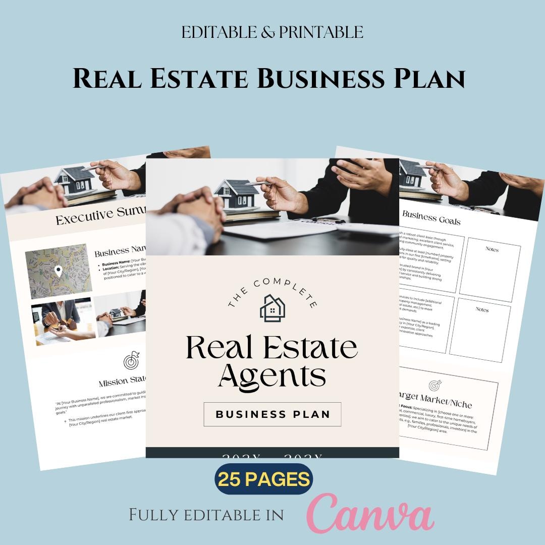 Real Estate Business Plan Canva Template, Property Investment Strategy ...