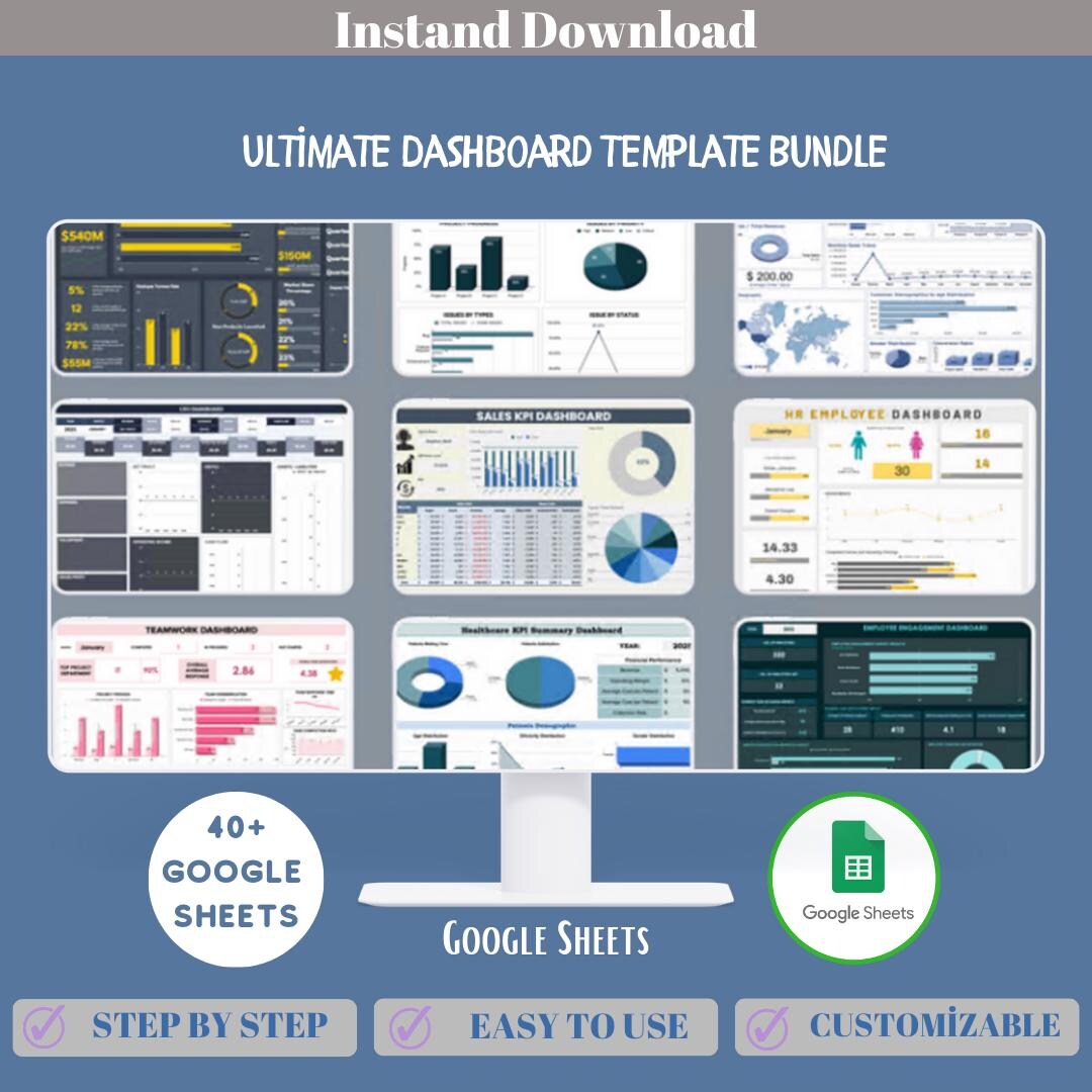 Ultimate Dashboard Google Sheets Bundle for Business Analytics,kpi ...