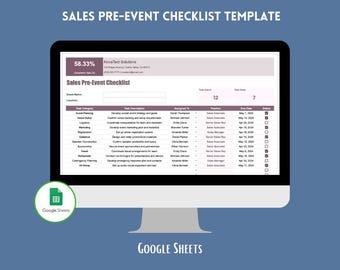Sales Pre-event Checklist Template, Digital Download, Editable Google ...