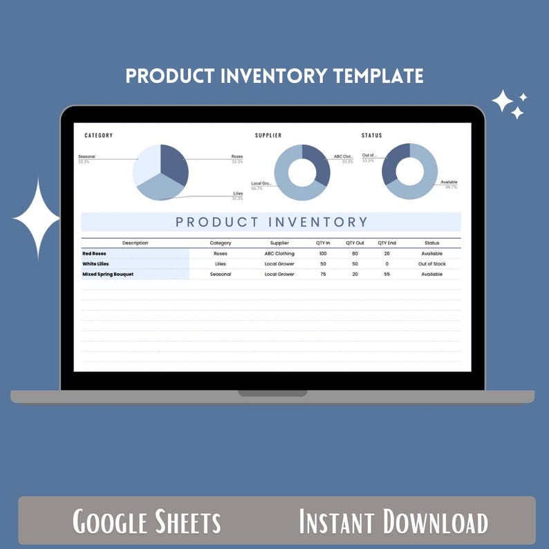 Product Inventory Template,stock Tracker,inventory Management, Product ...