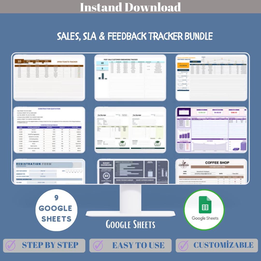 Sales SLA and Feedback Tracker Template Bundle for Google Sheets ...