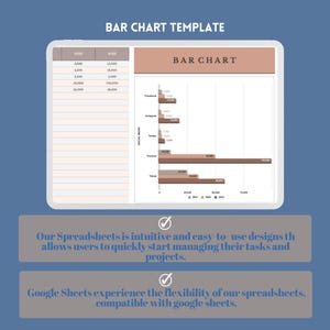 Bar Chart Template, Google Sheets, Data Visualization Tool, Business Analytics, Performance ...