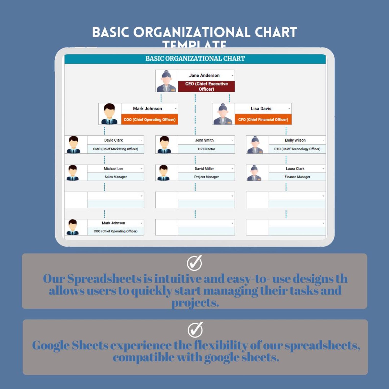 Basic Organizational Chart Google Sheets Org Chart Template Team ...