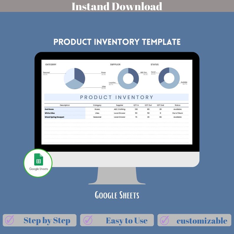 Product Inventory Template,stock Tracker,inventory Management, Product ...