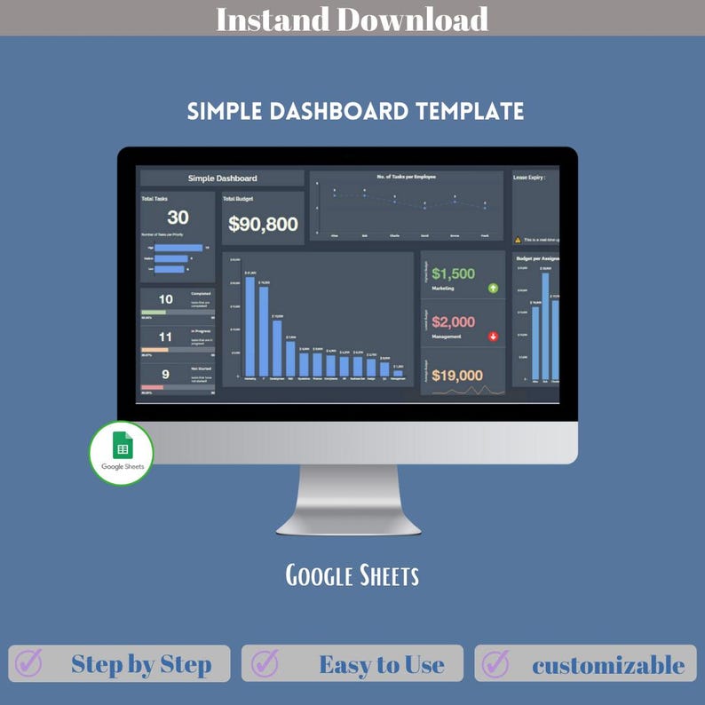 Simple Dashboard Template,data Visualization, Business Analytics, Performance Tracker, Financial ...