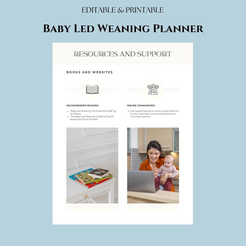 Baby Led Weaning Planner Canva Template, First Foods Tracker, Feeding ...