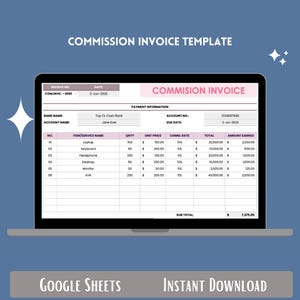 Commission Invoice Template, Digital Download, Editable & Easy to Use ...