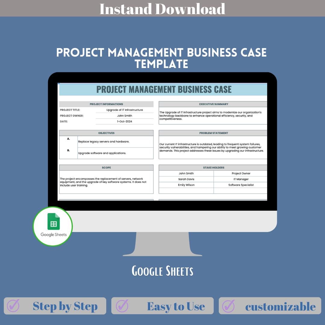 Project Management Business Case Template,project Planning,risk ...