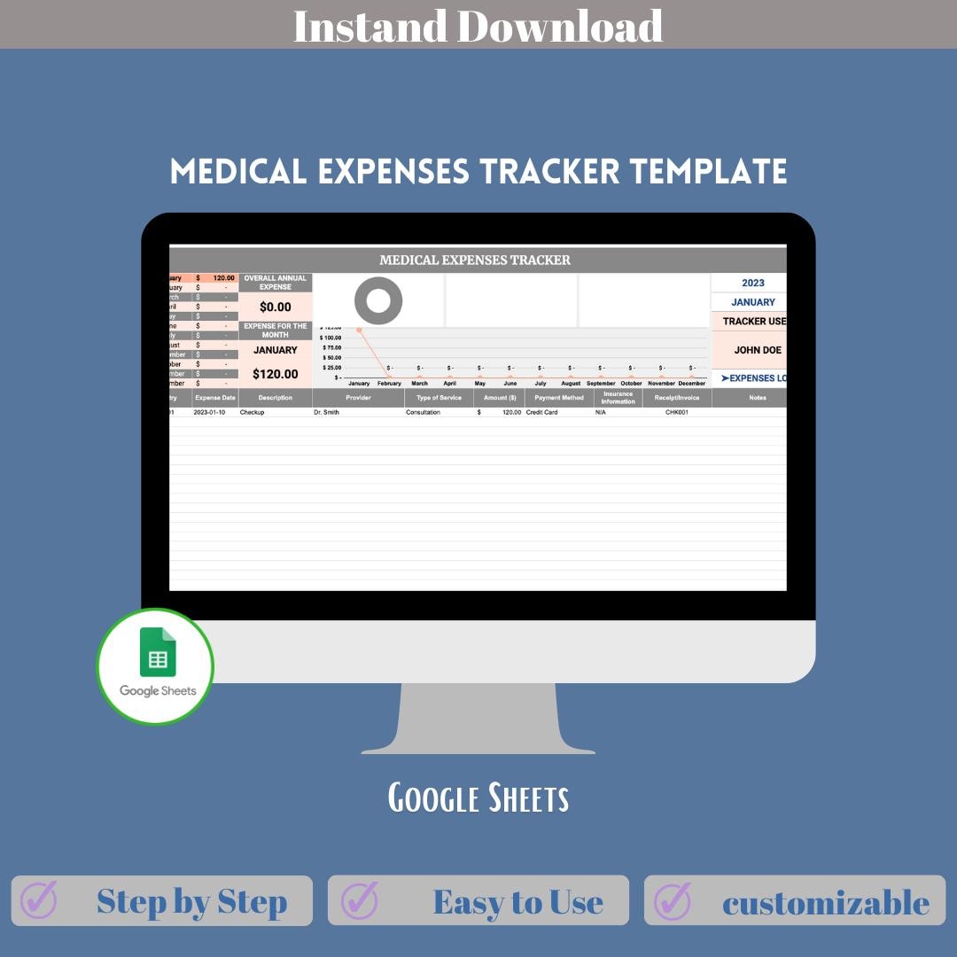 Medical Expenses Tracker Template, Digital Download, Editable Excel or ...