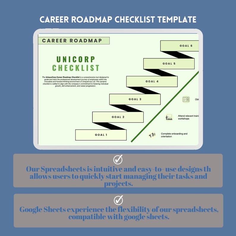 Career Roadmap Checklist Template, Digital Download, Editable Excel or ...