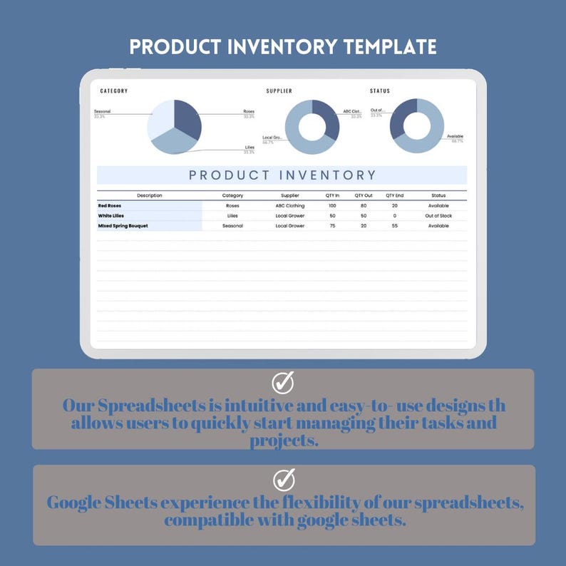 Product Inventory Template,stock Tracker,inventory Management, Product ...