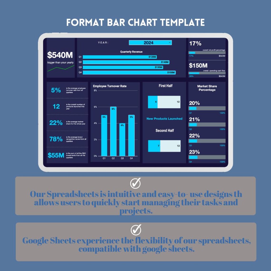 Format Bar Chart Template, Professional Data Visualization, Easy ...