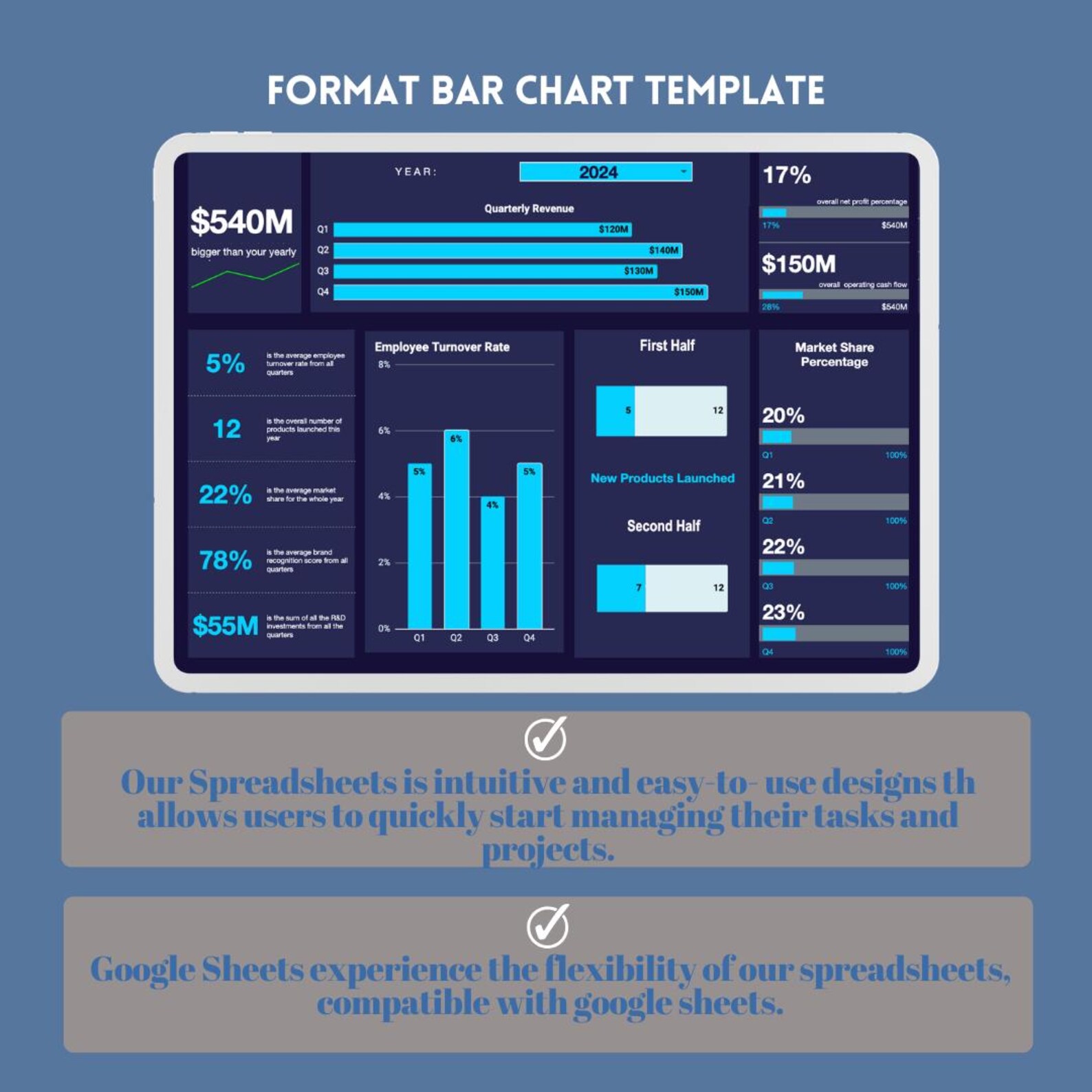 Format Bar Chart Template, Professional Data Visualization, Easy ...
