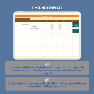 Timeline Template, Project Planning Tool, Milestone Tracker, Event ...