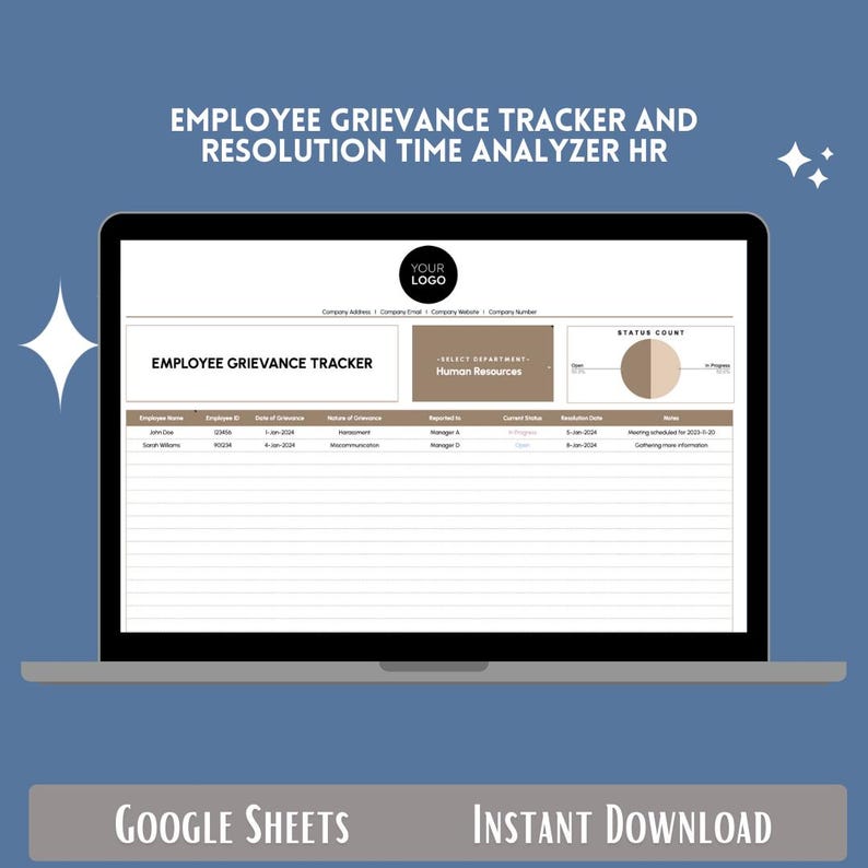 Employee Grievance Tracker Template Google Sheets, Editable HR ...