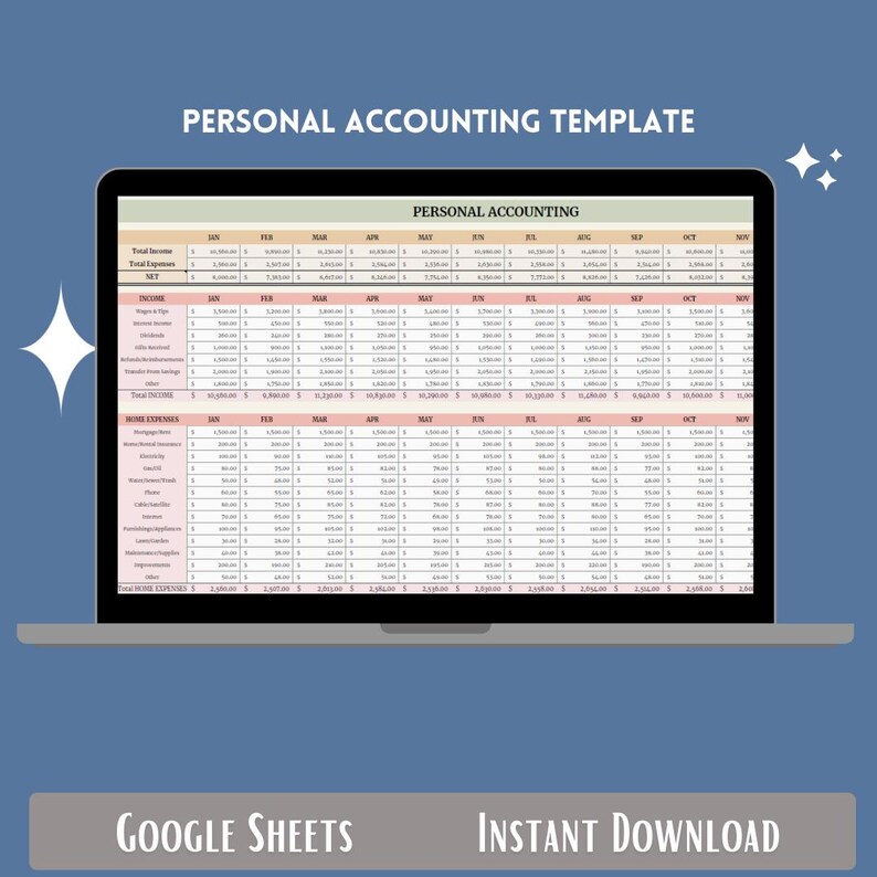 Personal Accounting Template, Budget Tracker, Expense Management ...