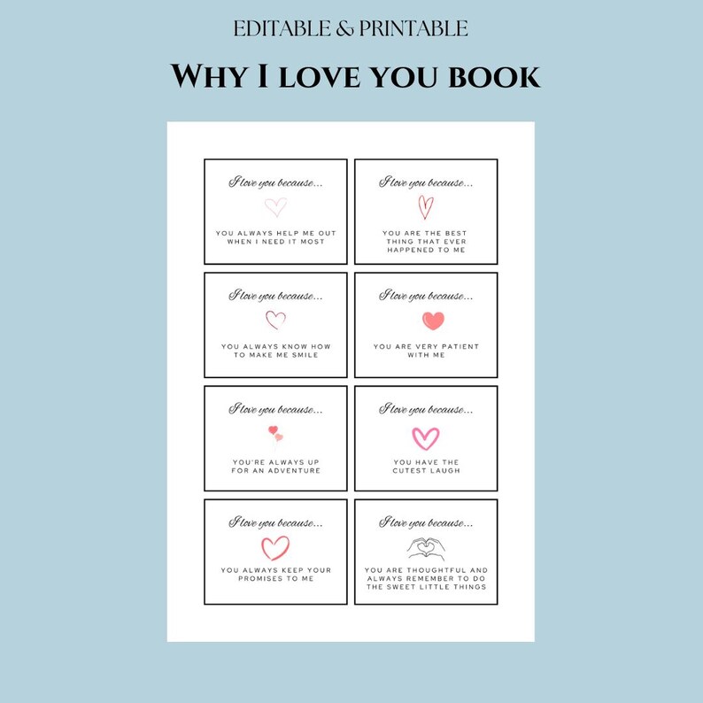 Why I Love You Book Canva Template, Romantic Fill in Journal ...