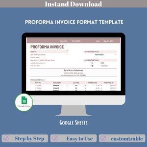 Proforma Invoice Format Template, Professional Sales Document, Client ...