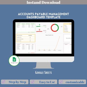 Accounts Payable Management Dashboard Template, Google Sheets,invoice ...