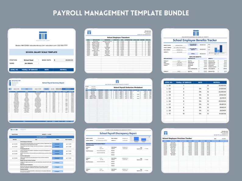 Payroll Management Google Sheets Bundle for Businesses, HR Teams, and Accountants to Track ...