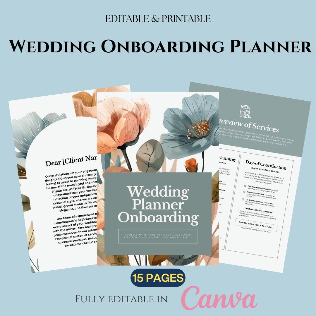 Wedding Onboarding Planner Canva Template, Client Welcome Packet ...