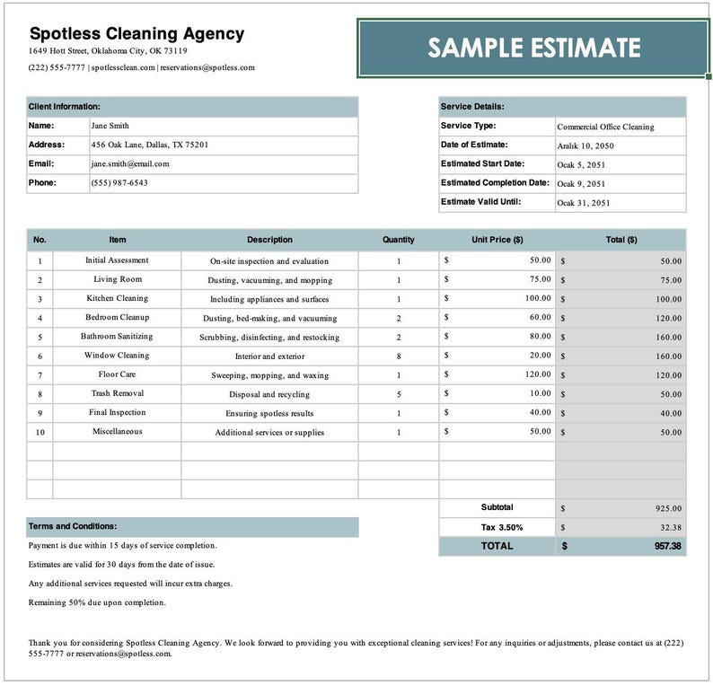 Sample Estimate Excel Template, Create Quotes, Calculate Costs,track ...