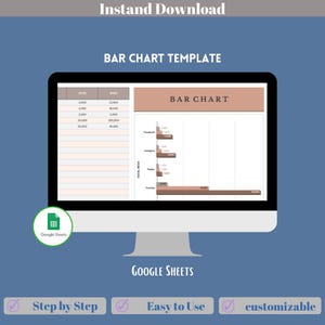 Bar Chart Template, Google Sheets, Data Visualization Tool, Business Analytics, Performance ...