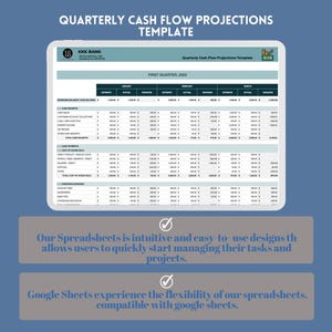 Quarterly Cash Flow Projections Template, Digital Download, Editable ...