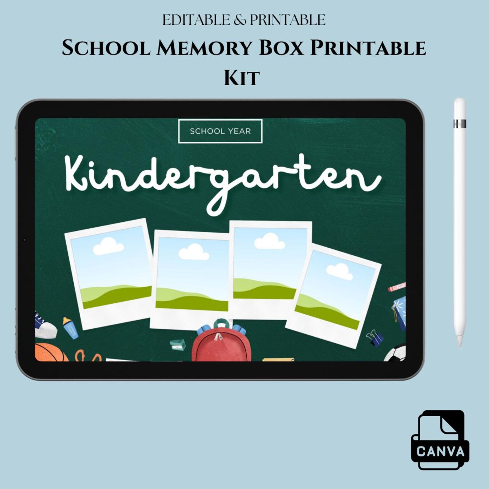 School Memory Box Printable Kit, Canva Editable Template, Student ...