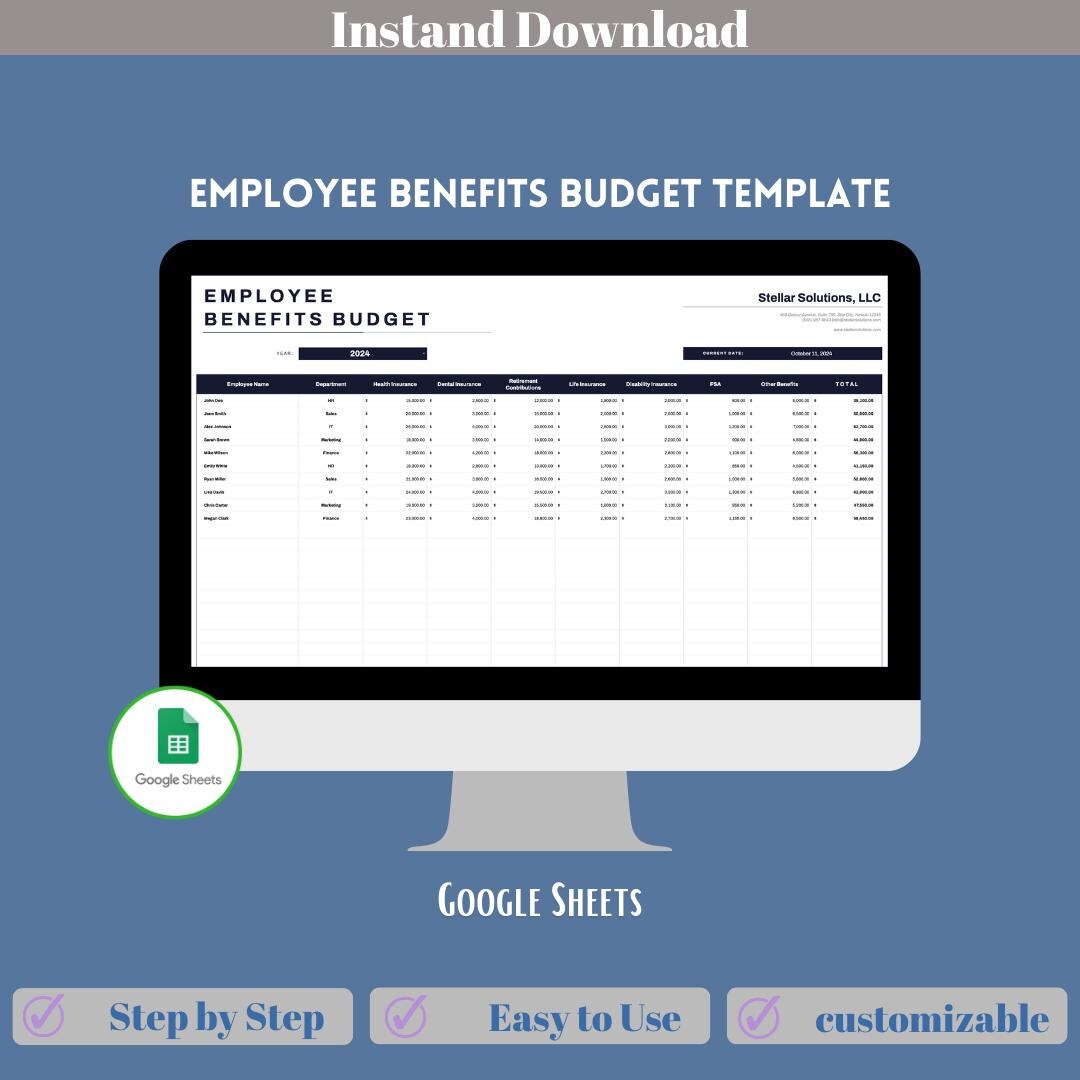 Employee Benefits Budget Template, Compensation Budget,expense Tracker ...