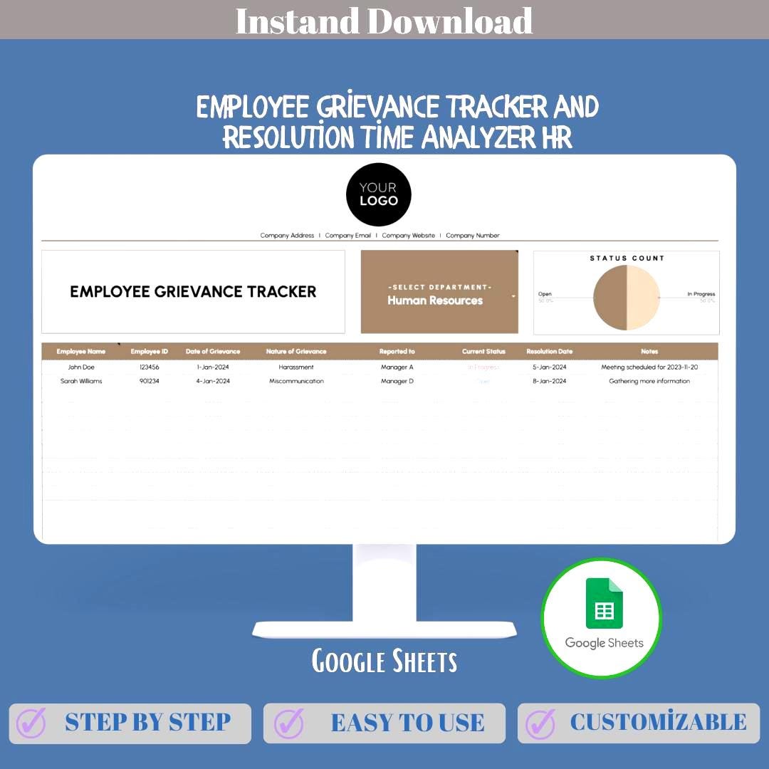 Employee Grievance Tracker Google Sheets HR Complaint Log Employee ...