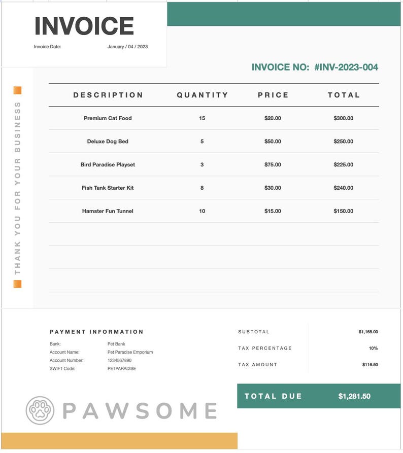 Import Commercial Invoice Template, Editable Digital Download, Google ...