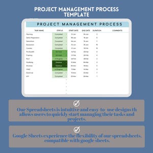 Project Management Process Template,task Tracker,milestone Planner ...