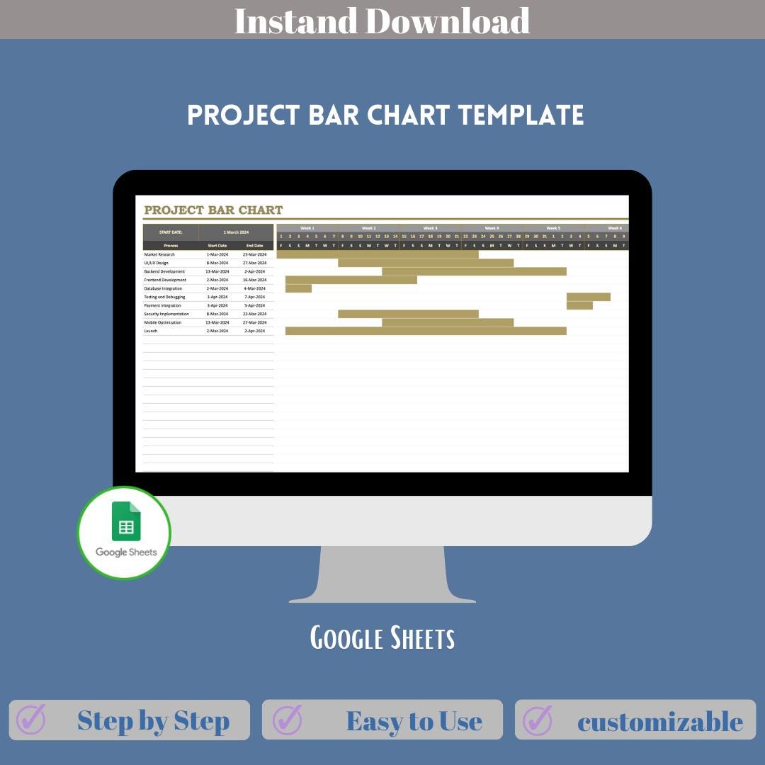 Project Bar Chart Template, Visualize Progress, Track Milestones ...