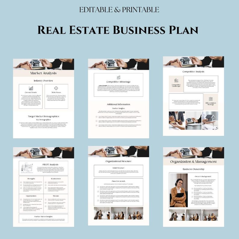 Real Estate Business Plan Canva Template, Property Investment Strategy ...