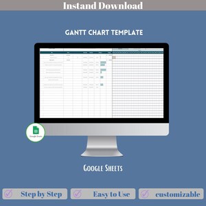 Editable Gantt Chart Template Easy to Use Google Sheets Digital ...