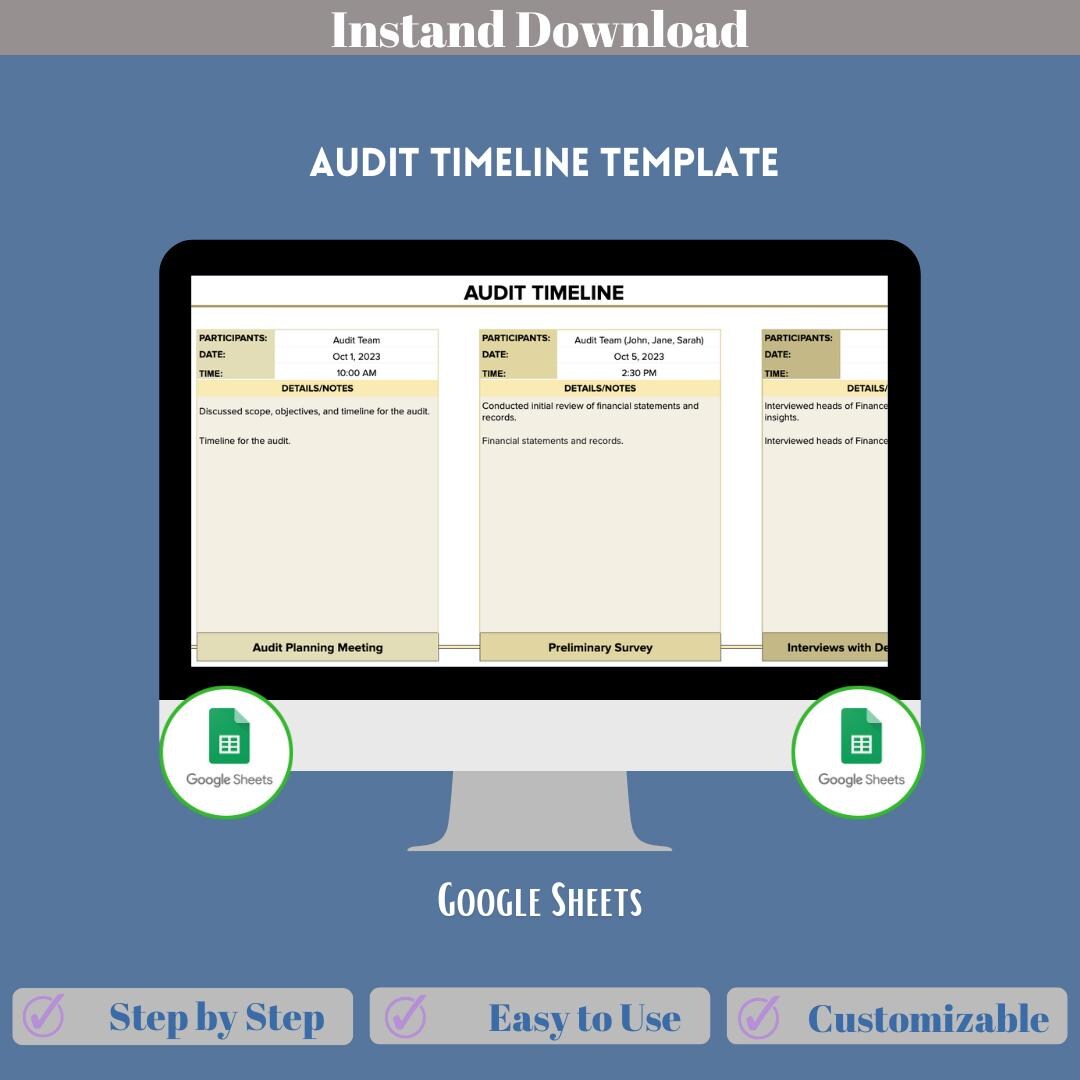 Audit Timeline Template, Internal Audit Scheduler, Project Audit ...