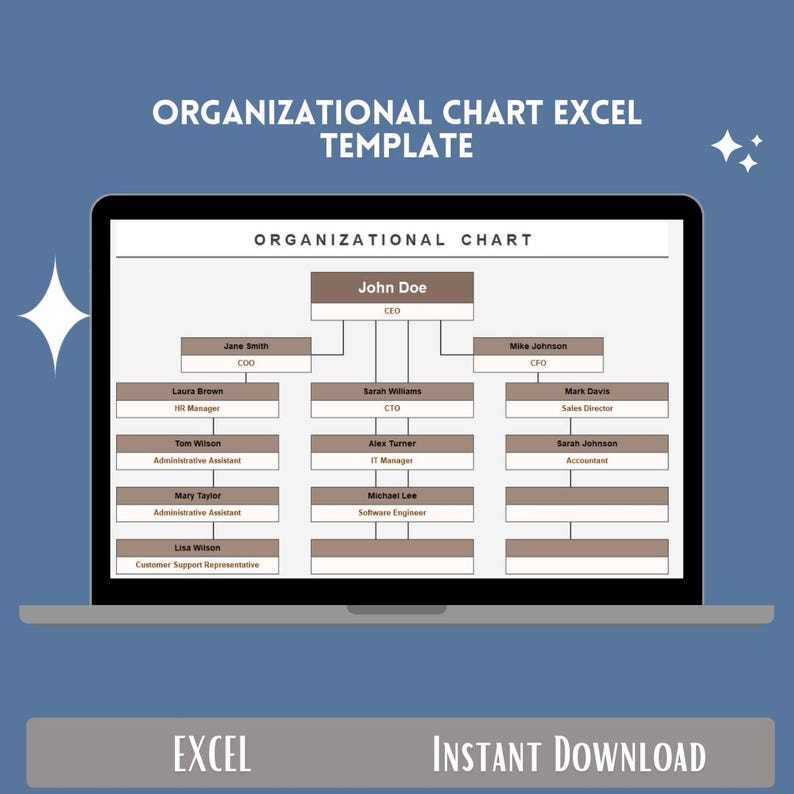 Organizational Chart Excel Template – Easy Staff Structure, Role ...