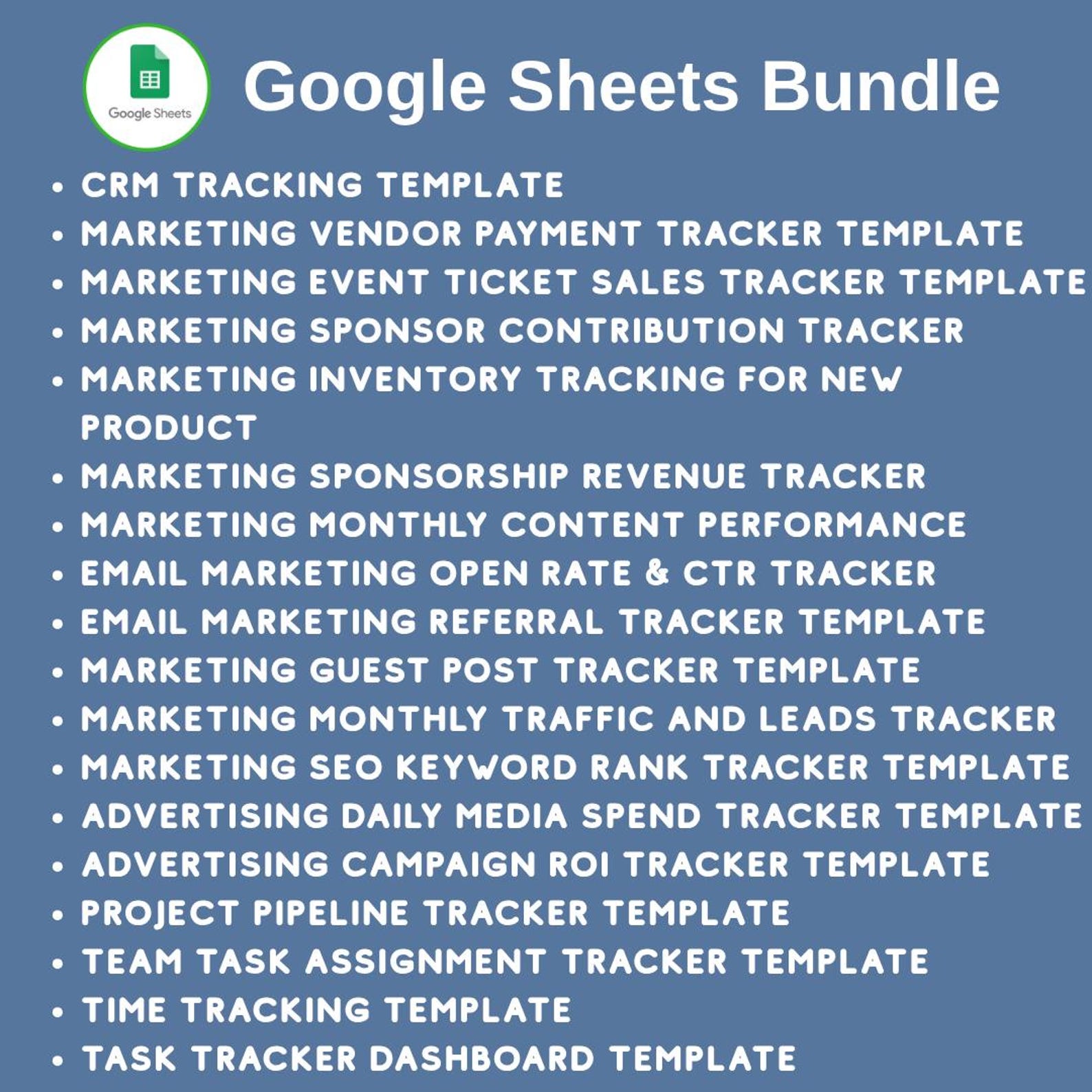 Marketing and Campaign Performance Tracker Bundle Google Sheets ...