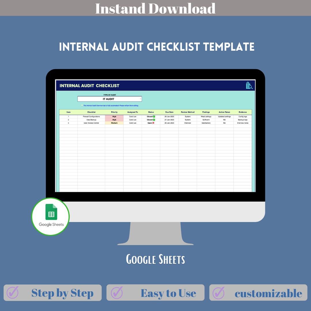 Modèle de liste de contrôle d'audit interne, téléchargement numérique ...