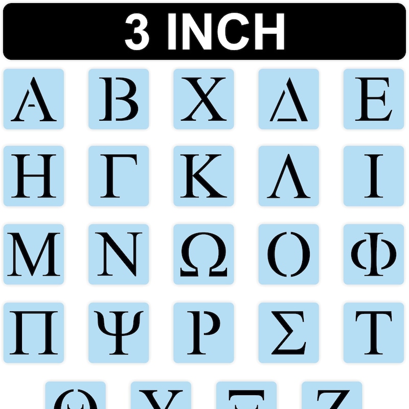 Greek Letter Stencils - Etsy