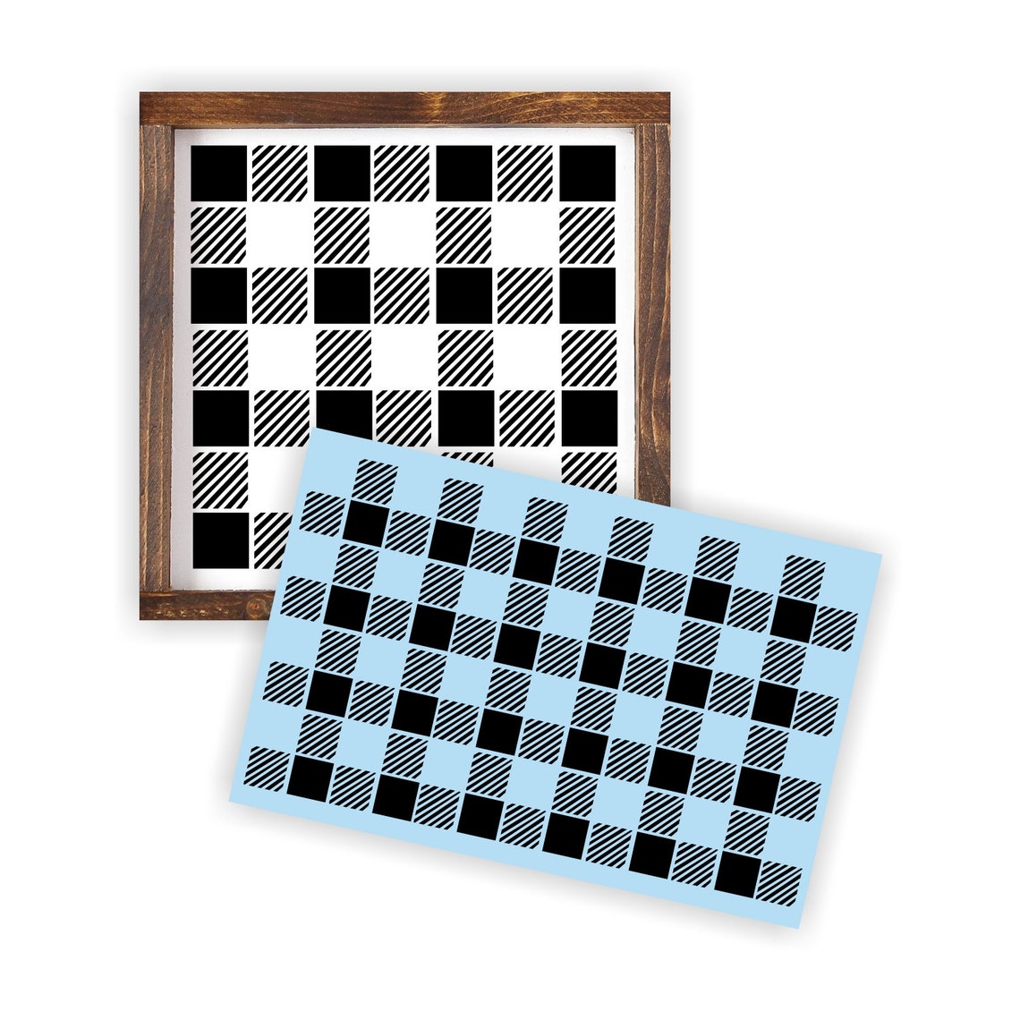 Buffalo Plaid Reusable Stencil for Painting a Wood Sign - Etsy