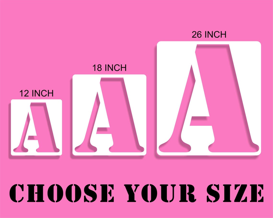 Large Letter Stencil, 26 Inch, 18 Inch, 12 Inch Stencils, Select Your ...