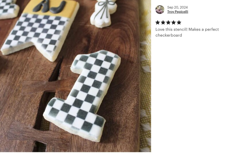 Small Checkerboard Cookie Stencil - Etsy