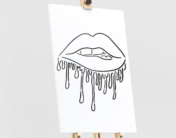 Dripping Lips Stencil for Paint Parties Reusable Tracing | Etsy