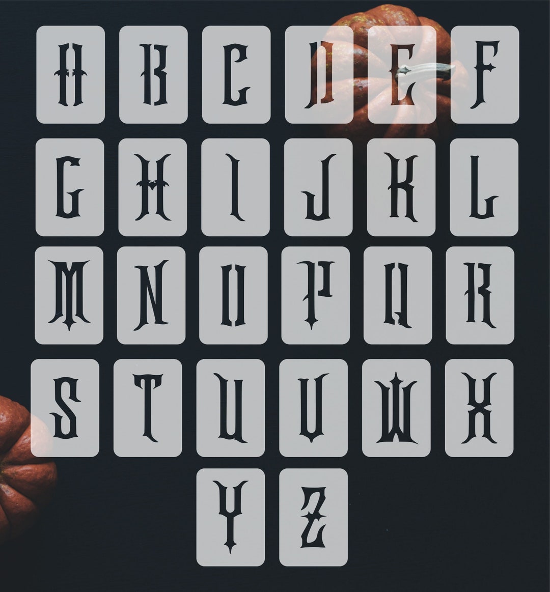 Spooky Stencils for Painting Letters, Reusable Scary Font Painting ...