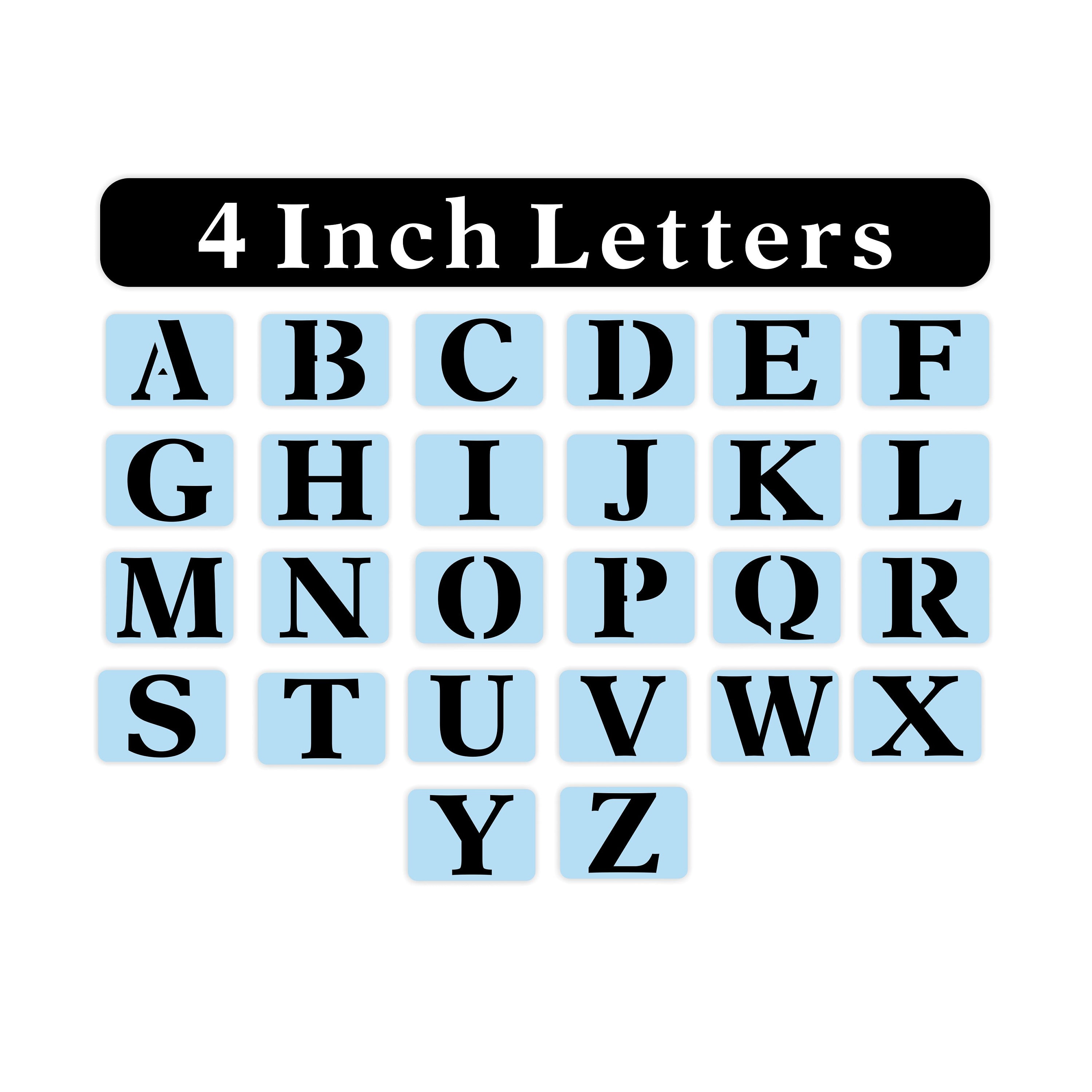 Full Alphabet Letter Stencils Kit 4 Inch Stencil Paint - Etsy
